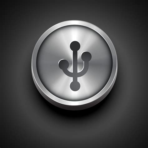 Metallic Usb Icon Graphic Guru