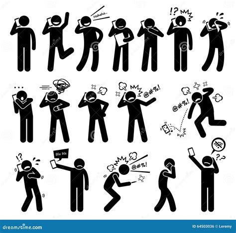 People Expressions Feelings Emotions While Talking On A Cellphone