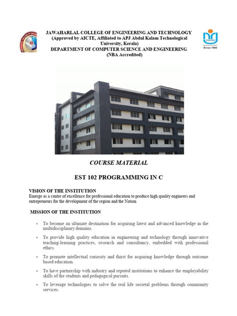 Est 102 Computer Programming In C Pdf Central Processing Unit