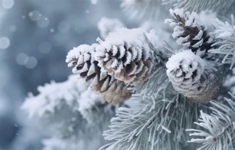 Скачать обои зима иней макро снег ветки природа ель Рождество