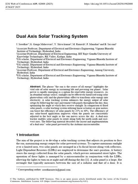 Dualaxissolartrackingsystem Pdf Photovoltaic System Liquid Crystal Display