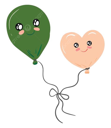 Dos Globos Atados Juntos Vector O Ilustración En Color Png Vistoso
