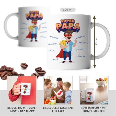 Superhelden Tasse Für Papa Keramik Kaffeebecher 300 Ml