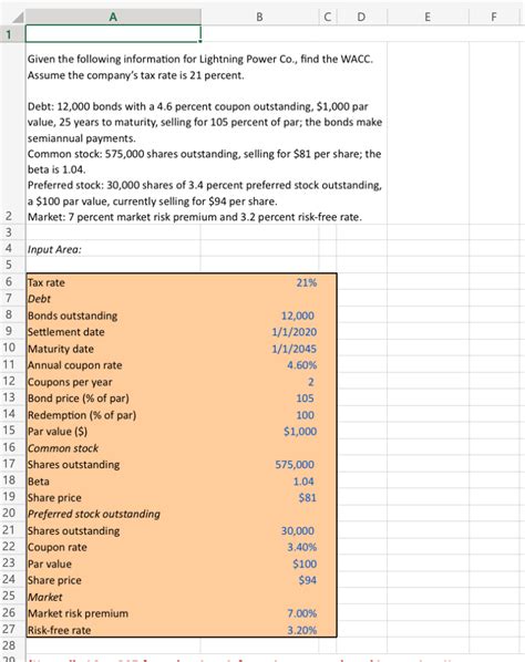 Solved Question 1 Show All Excel Formulas Question 2 Chegg Com