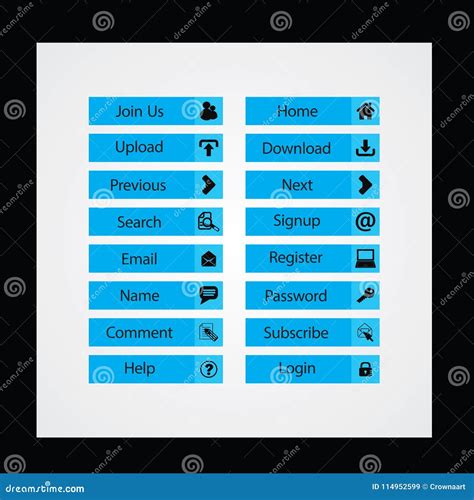 Web Design Buttons Theme Stock Illustration Illustration Of Internet