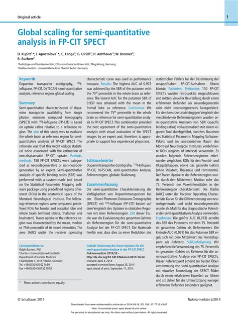 Pdf Global Scaling For Semi Quantitative Analysis In Fp Cit Spect