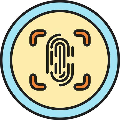 Fingerprint Button Icon In Yellow And Blue Color 24181633 Vector Art