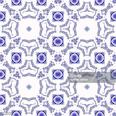 Seni Dekoratif Pola Geometris Ilustrasi Simetris Fraktal Abstrak