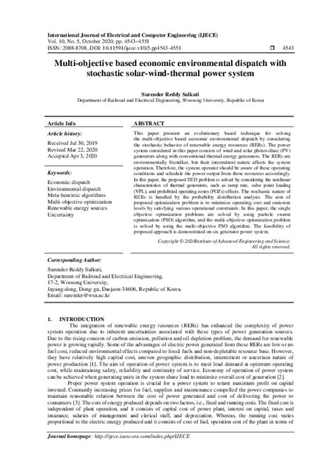 pdf multi objective based economic environmental dispatch with