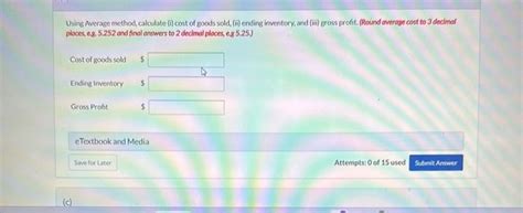 Solved I Need Help In Part B Using Average Method To Chegg