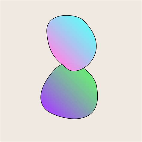 Gradient Abstract Flexible Round Irregular Shape Minimalist Simple Silhouette Symbol Icon Poster