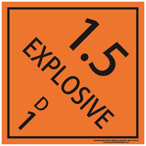 Class 1 Explosive 1 5 Discount Safety Signs New Zealand