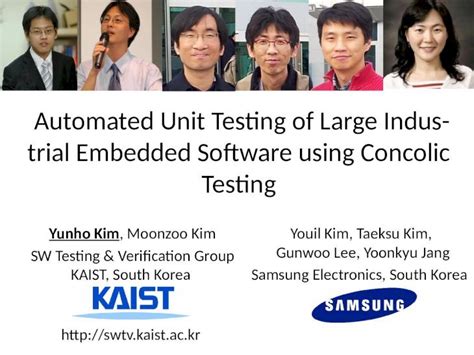 Pptx Automated Unit Testing Of Large Industrial Embedded Software Using Concolic Testing Yunho