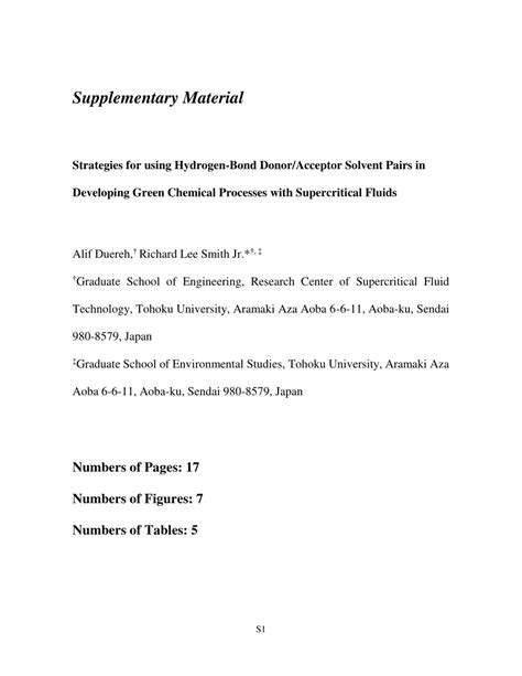 Pdf Strategies For Using Hydrogen Bond Donoracceptor Solvent Pairs