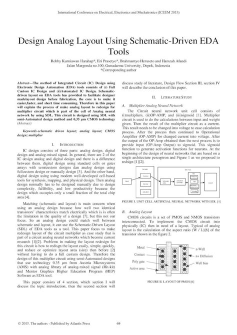 Pdf Design Analog Layout Using Schematic Driven Eda Toolsdesign And