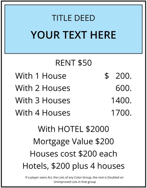 Monopoly Card Template Property — Kapwing