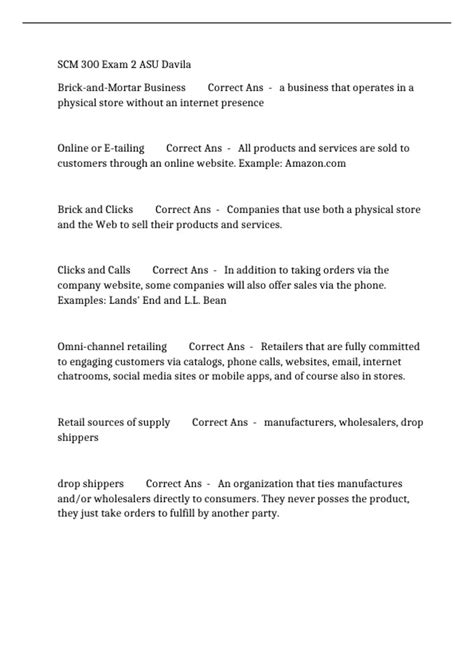 Scm 300 Exam 2 Asu Davila Questions Answers A Scm Stuvia Us
