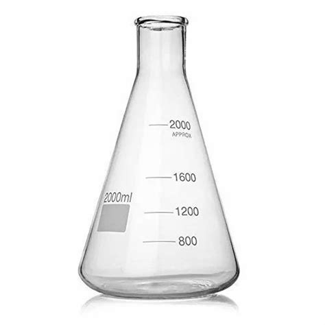 Glass Conical Flask For Chemical Laboratory Capacity 2000 Ml At