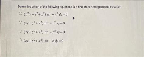 Solved Determine Which Of The Following Equations Is A First