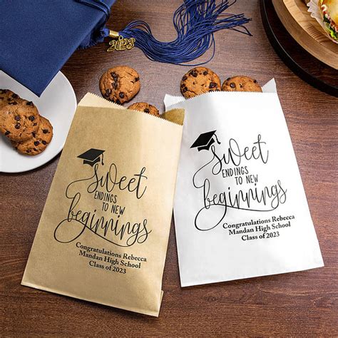 Personalized Graduation Favor Bags Cookie Candy Snack Buffet Treat Bags