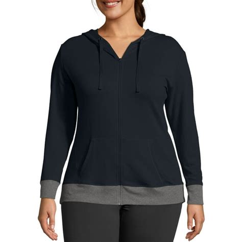 Just My Size Just My Size Womens Plus Size Active French Terry Zip