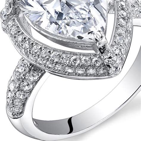 Revoni Bague de fiançailles Femme Argent 925 1000 Diamant de culture