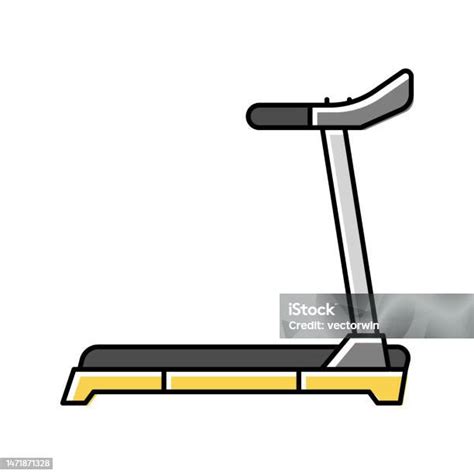러닝 머신 피트니스 스포츠 컬러 아이콘 벡터 일러스트 레이 션 근육에 대한 스톡 벡터 아트 및 기타 이미지 근육 달리기