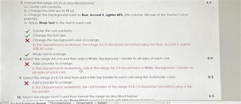 7 Format The Range A5 15 As Describod Below 45 A