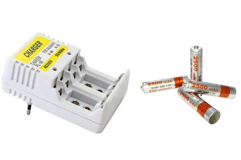 4 akumulatorki AAA 2500mAh 1.2V ładowarka sieciowa - 8005473559 ...
