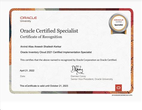 Arvind Alias Aneesh Kerkar On Linkedin Oraclecloud Oraclecertified