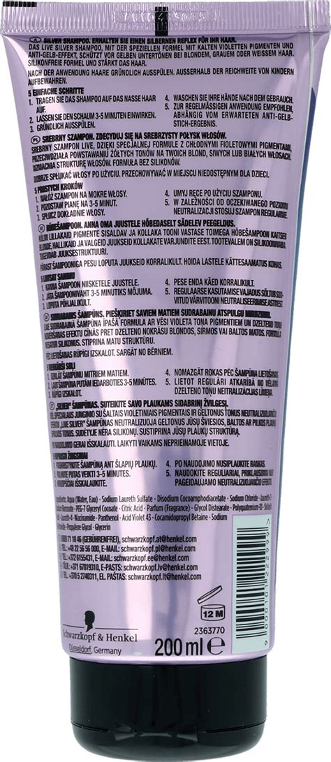 Schwarzkopf Live Шампоан против жълти оттенъци 200 Ml Ozone Bg