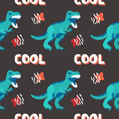 Premium Vector Cool Vector Seamless Dino Pattern Cute And Fun Dino