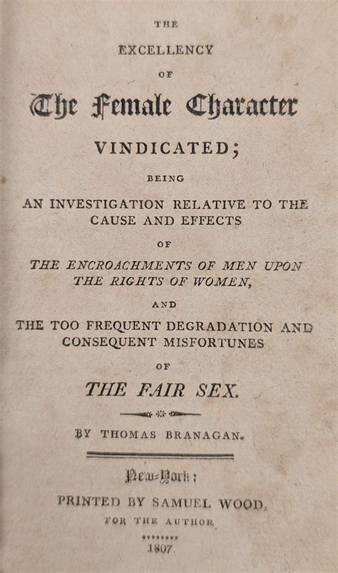 The Excellency Of The Female Character Vindicated Being An