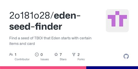 Github 2o181o28eden Seed Finder Find A Seed Of Tboi That Eden
