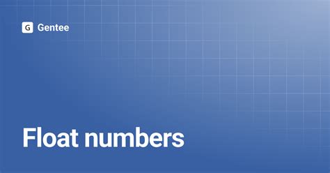 Float Numbers Gentee
