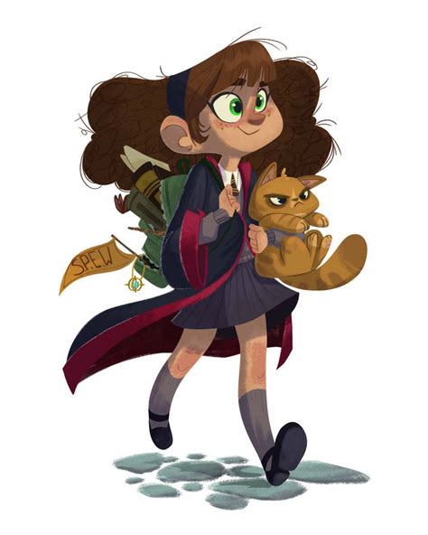 Download Free Cute Hermione Granger Cartoon Wallpaper