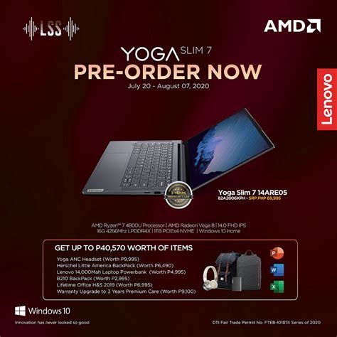 Pre Order The Lenovo Yoga Slim To Enjoy Freebies Up To Kjul To Aug Only