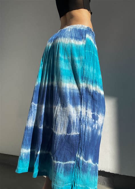 Shades Of Blue Tie Dye Maxi M Retro And Groovy
