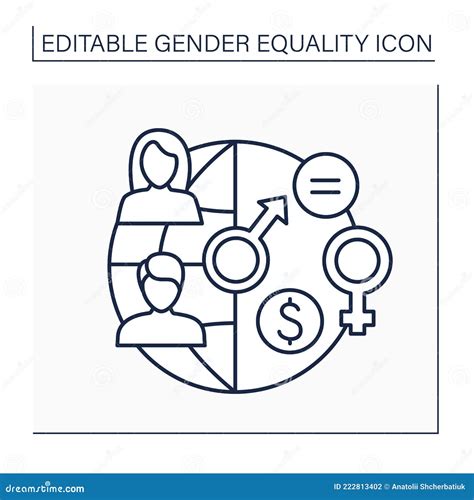 Gender Parity Line Icon Stock Vector Illustration Of Business 222813402