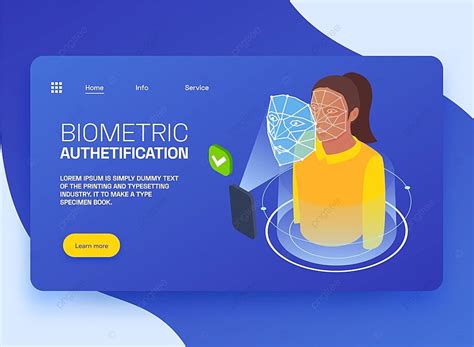 Biometric Authentication Isometric Horizontal Banner With Face Recognition Technology 3d Vector