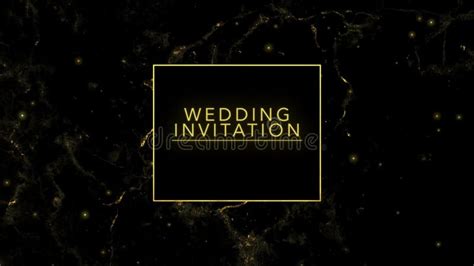Wedding Invitation In Frame With Gold Marble Texture Stock Video
