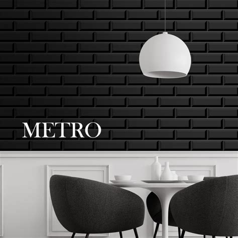 Черни плочки Ege Metro Black Стенни плочки фаянс R 90 Invest