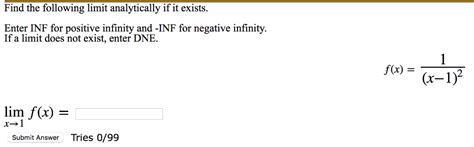 solved find the following limit analytically if it exists