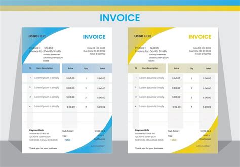Premium Vector Modern Minimal Invoice Template Vector Design