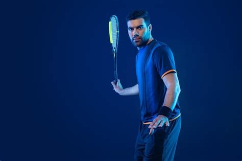 Premium Photo Squash Player On A Squash Court With Racket Man Athlete