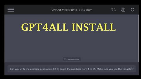 Installing GPT4ALL YouTube