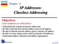 Classless Addressing Part I Computer Networks Lecture Slides Docsity