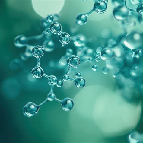 Molecular Structure Blue Spheres And Bonds Premium Ai Generated Image