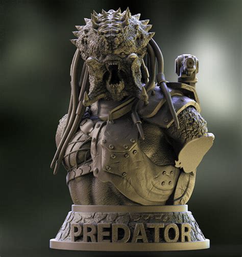 Predator Bust 3d Printed Model 190mm Height Modelshack
