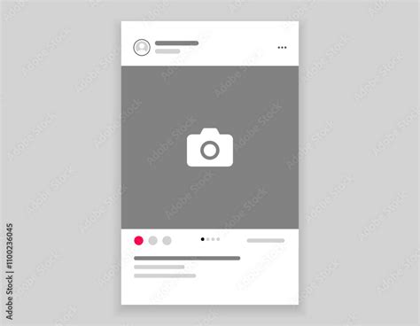 Social Media Carousel Post Template Mockup Mobile App Interface With Blank Pictures Editable